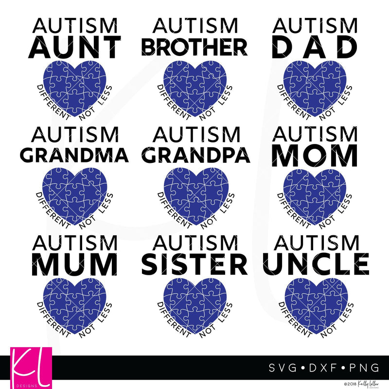 Autism Awareness Family Bundle - So Fontsy