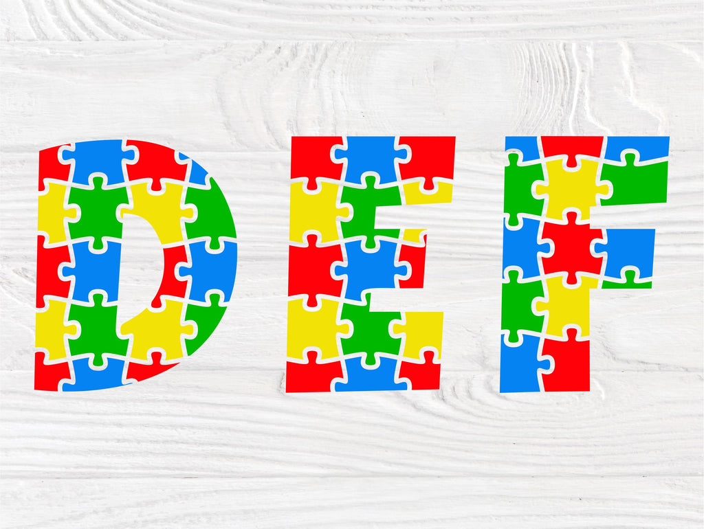 Autism Font SVG, Autism Alphabet, Svg Cut Files, Autism Awareness Svg ...