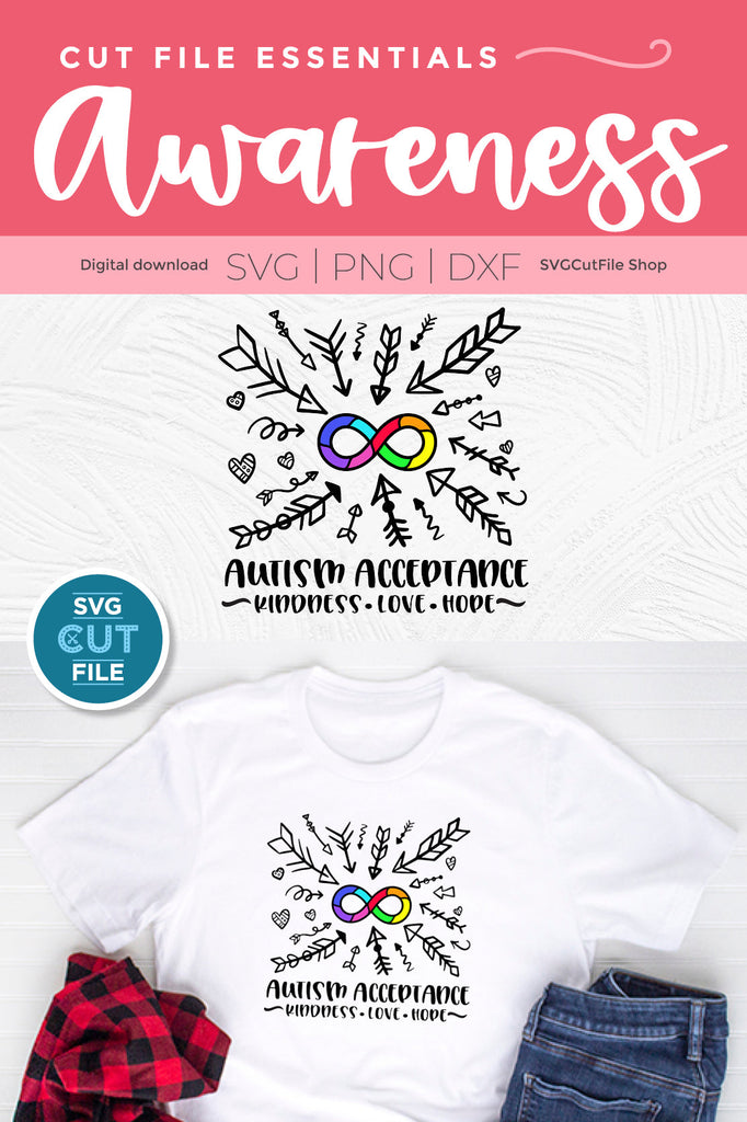 Autism infinity svg with rainbow infinity symbol - So Fontsy