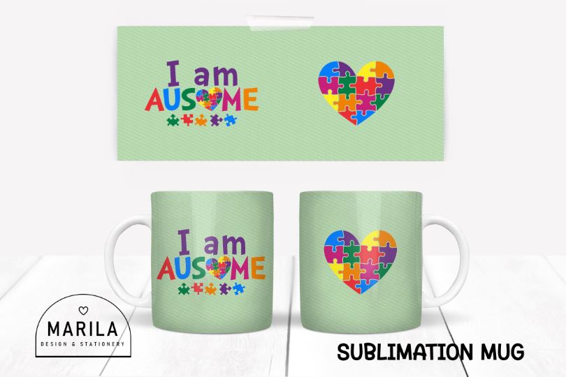 Autism Mug Sublimation Designs / autism awareness mug #7 - So Fontsy