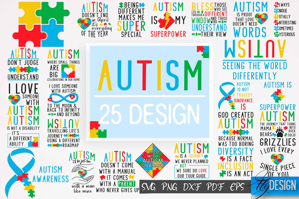Autism SVG | Autism Quotes SVG | Autism Awareness v.1 - So Fontsy
