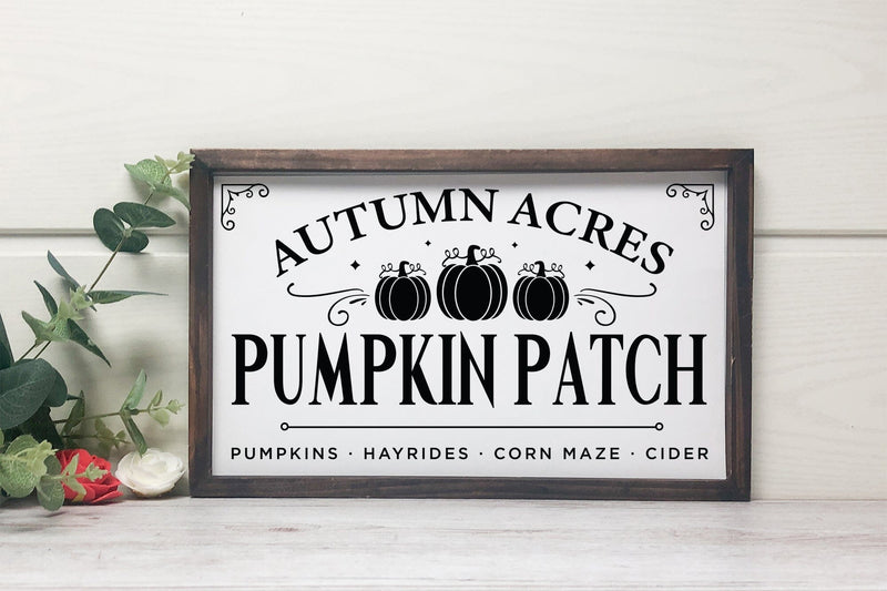 Autumn Acres Pumpkin Patch - Fall Sign SVG - So Fontsy