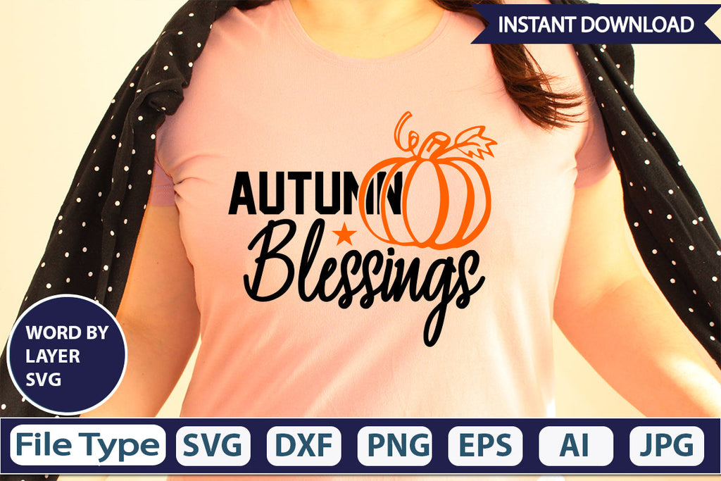 Autumn Blessings SVG Cut File - So Fontsy
