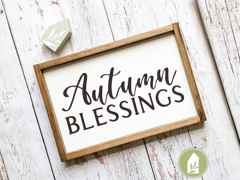 Autumn Blessings SVG | Fall SVG | Farmhouse Sign Design - So Fontsy