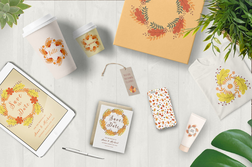 Autumn Clipart Bundle. Fall Forest Clip Art Set. - So Fontsy