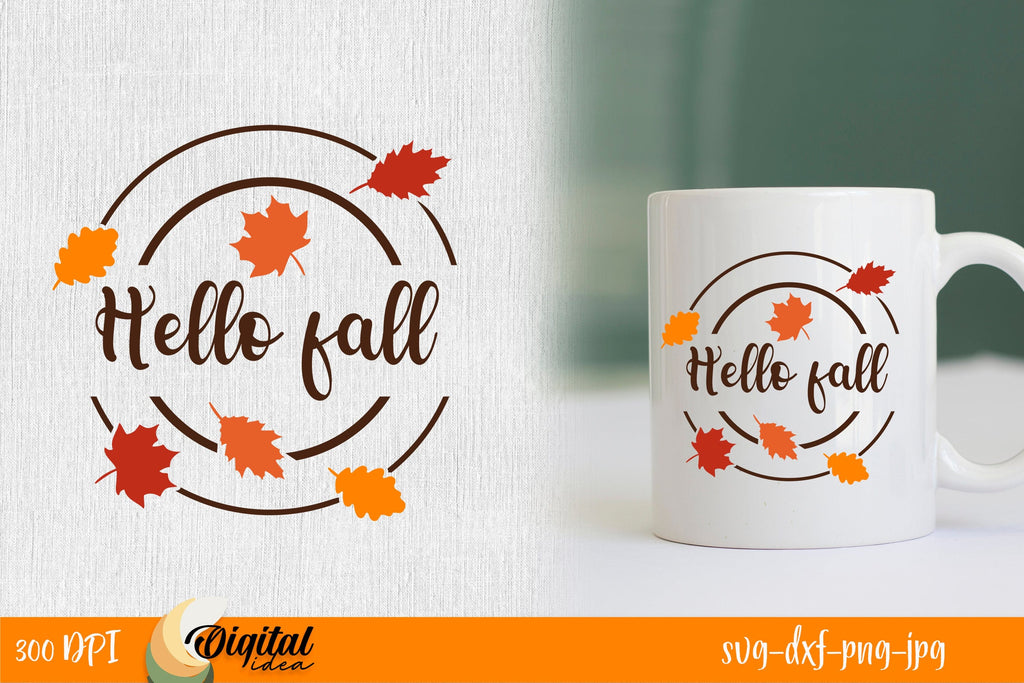 Autumn Design SVG. Hello fall SVG. - So Fontsy
