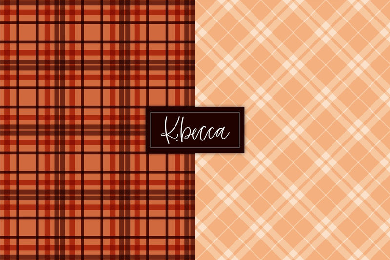 Autumn Fall Plaid Background Patterns Seamless - So Fontsy