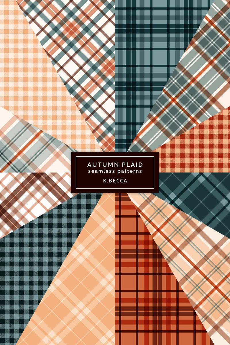Autumn Fall Plaid Background Patterns Seamless - So Fontsy
