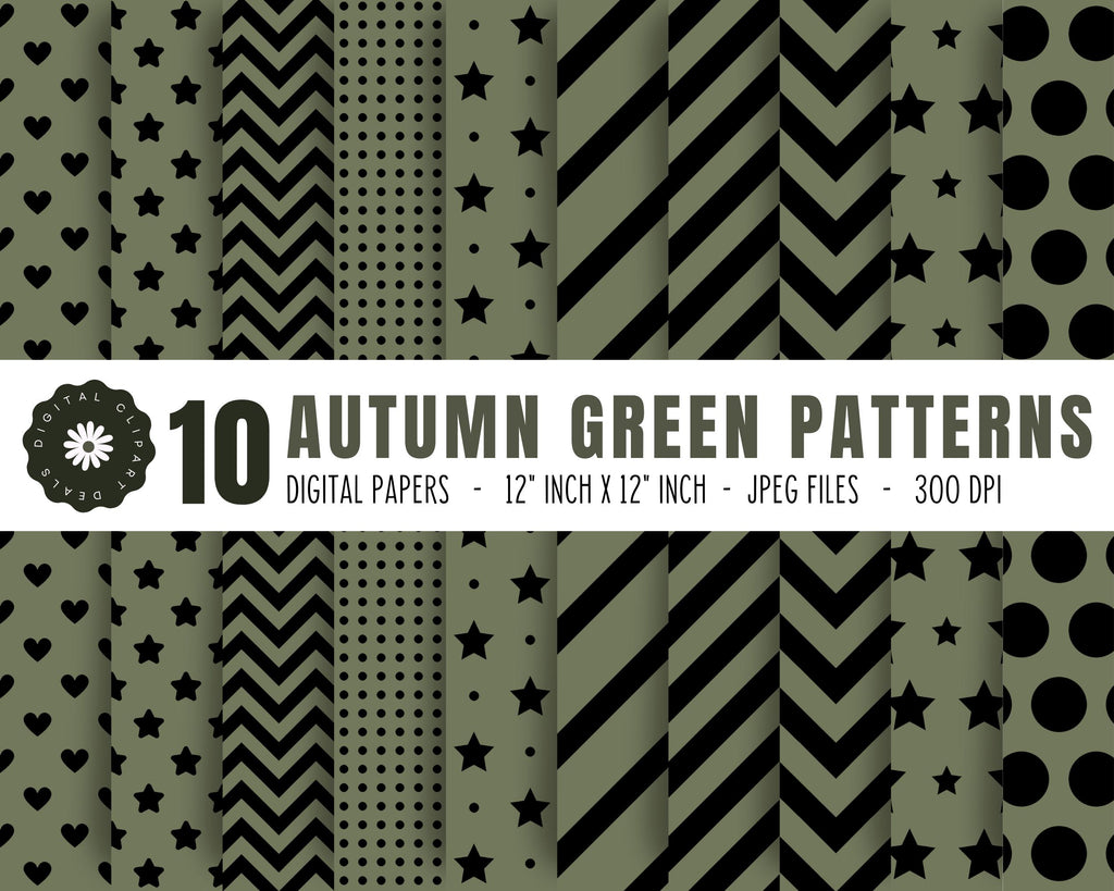 Autumn Green Patterns - Beautiful Patterns in an Autumn Green Color ...
