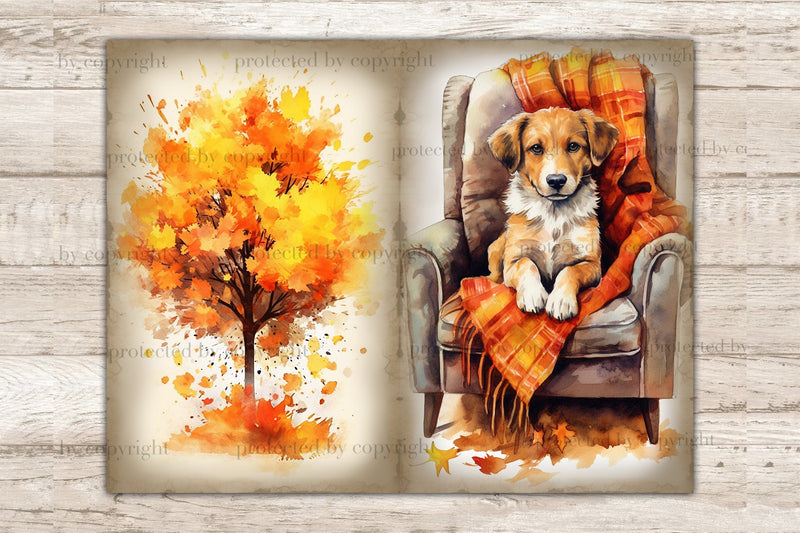 Autumn Junk Journal Paper | Fall Printable Journal - So Fontsy