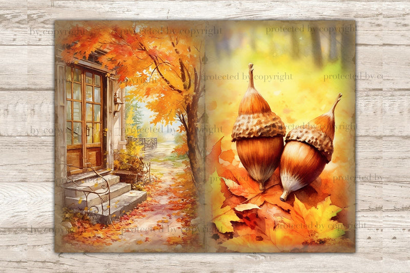 Autumn Junk Journal Paper | Fall Printable Journal - So Fontsy
