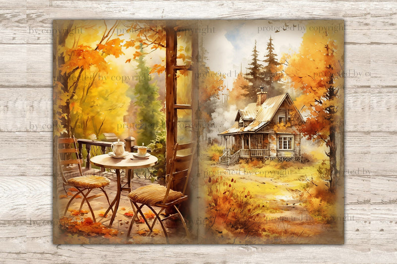 Autumn Junk Journal Paper | Fall Printable Journal - So Fontsy