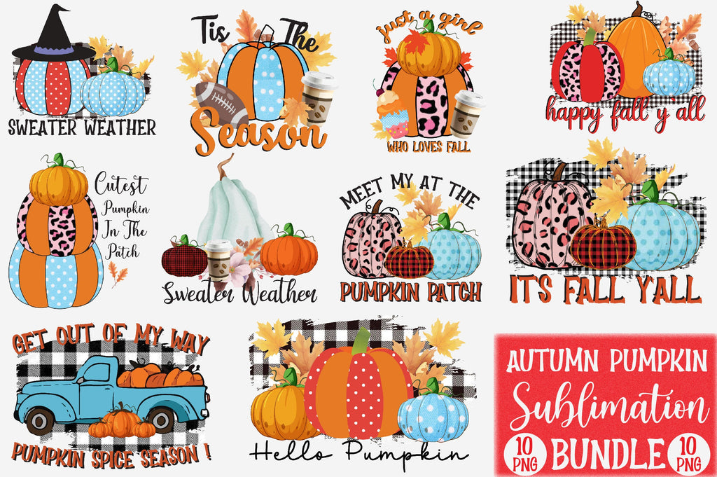 Autumn Pumpkin Sublimation Bundle- - So Fontsy