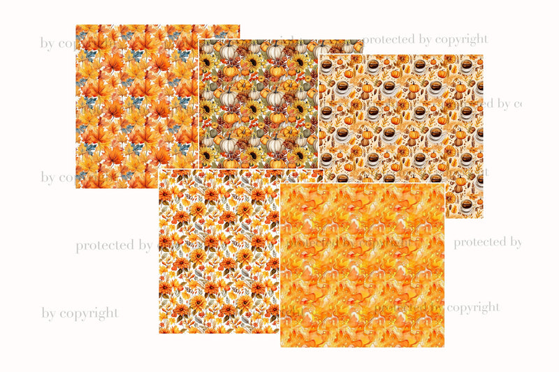 Autumn Seamless Paper | Pumpkin Pattern Collection - So Fontsy