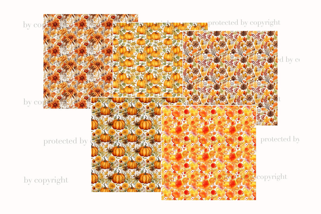 Autumn Seamless Paper | Pumpkin Pattern Collection - So Fontsy