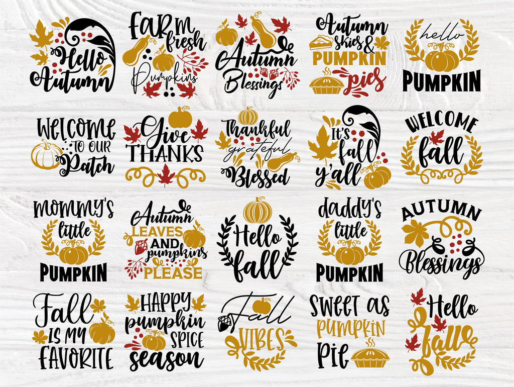 Autumn SVG Bundle, Fall Svg, Pumpkin Svg Cut Files - So Fontsy