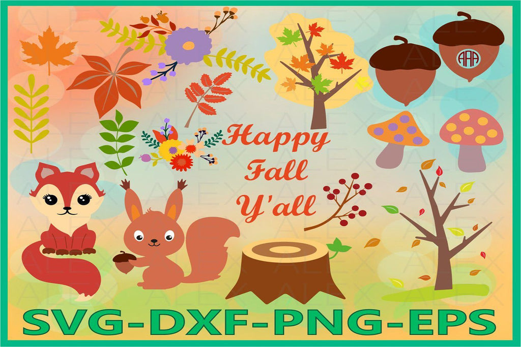 Autumn Svg, Fall, Forest Animals - So Fontsy