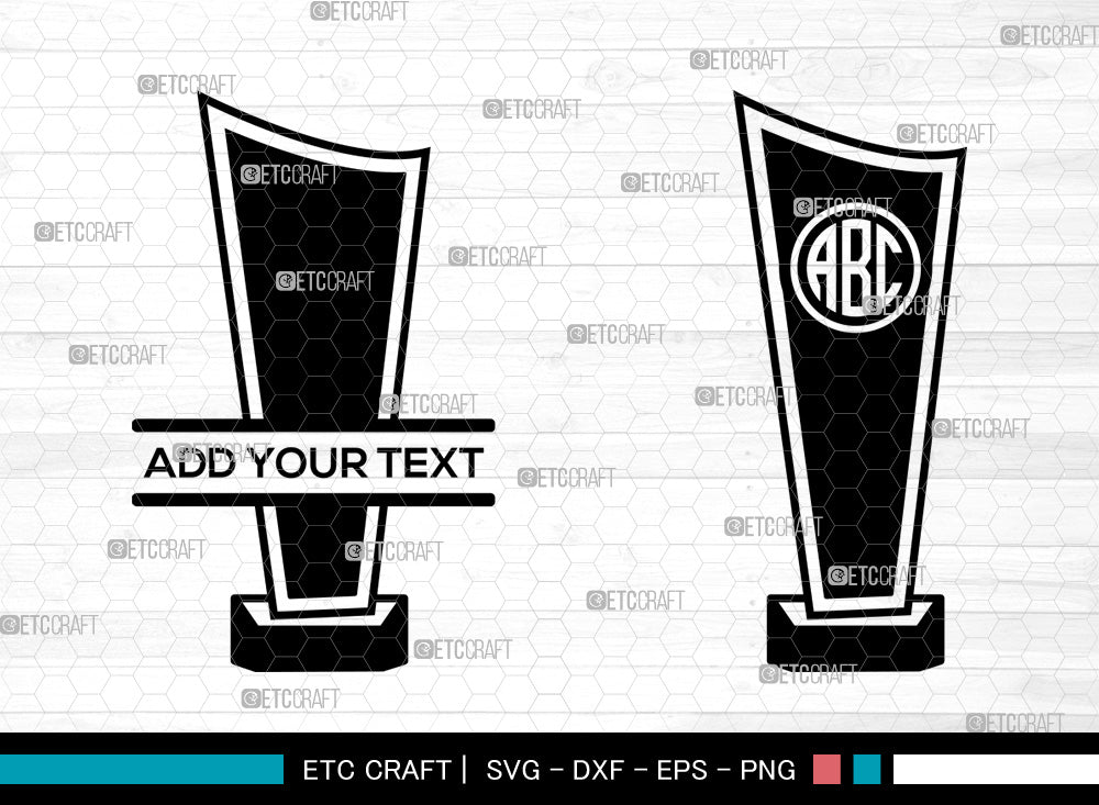 Award Trophy Monogram SVG, Split Monogram Svg, Trophy Cup Svg, Trophie ...
