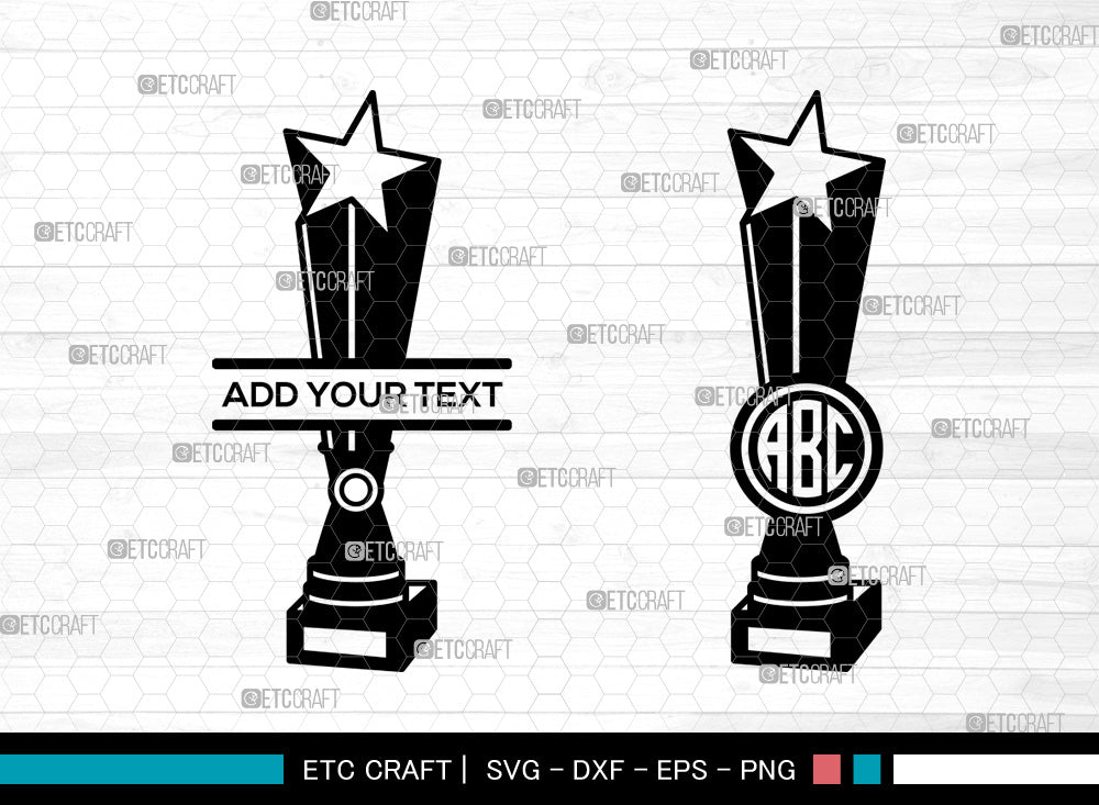 Award Trophy Monogram SVG, Split Monogram Svg, Trophy Cup Svg, Trophies ...