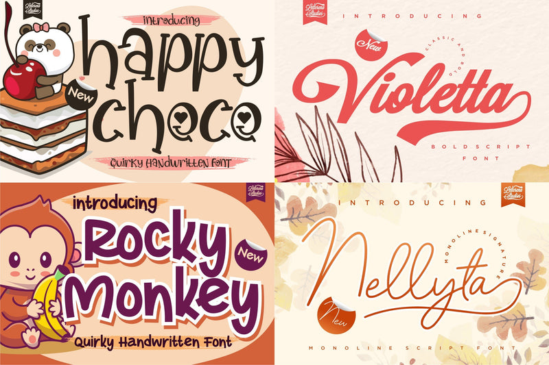 AWESOME BIG BUNDLE ALL COLLECTION - 54 Font Collection - So Fontsy