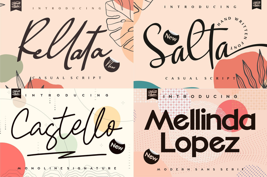 AWESOME BIG BUNDLE ALL COLLECTION - 54 Font Collection - So Fontsy