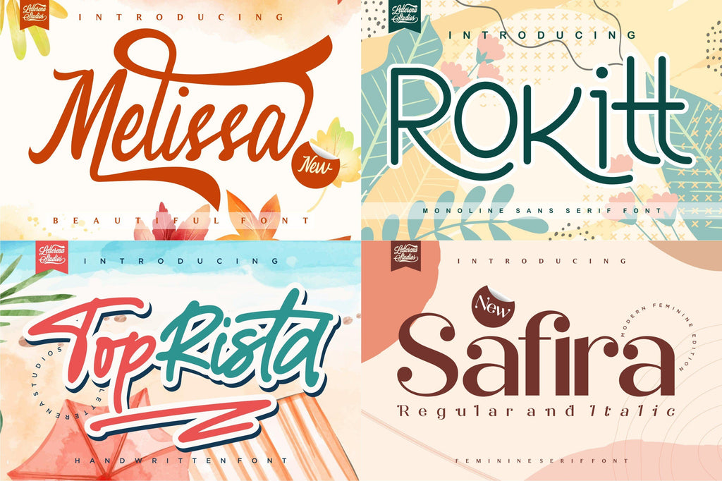 AWESOME BIG BUNDLE ALL COLLECTION - 54 Font Collection - So Fontsy