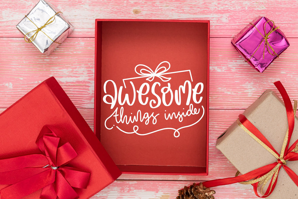 Awesome Things Inside SVG Christmas Gift Quotes - So Fontsy