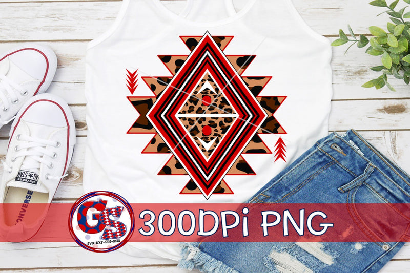 Aztec Red and Black PNG for Sublimation-School Spirit PNG - So Fontsy