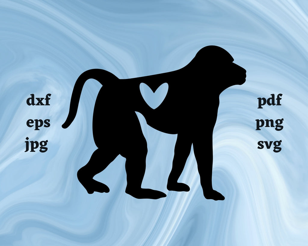 Baboon Heart SVG Cut File - So Fontsy