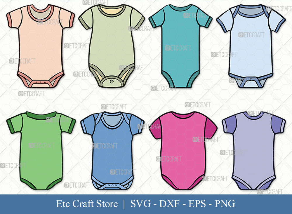 Baby Bodysuit SVG, Romper Suit Clipart, Infant Onesie Svg, Baby Onesie ...