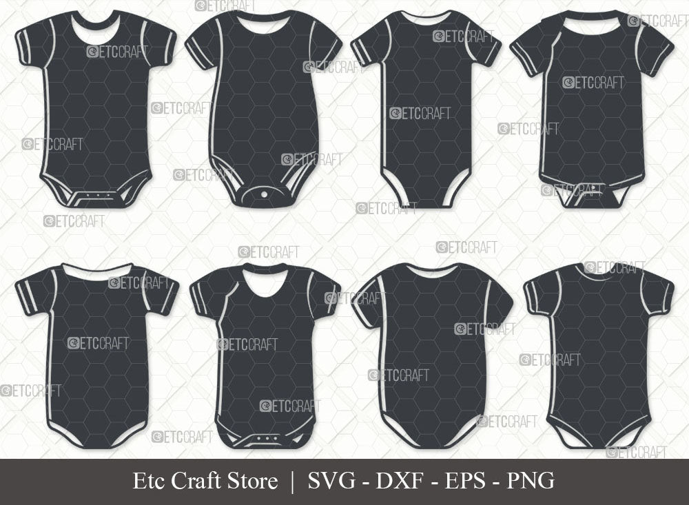 Baby Bodysuit SVG, Romper Suit Silhouette, Infant Onesie Svg, Baby One ...