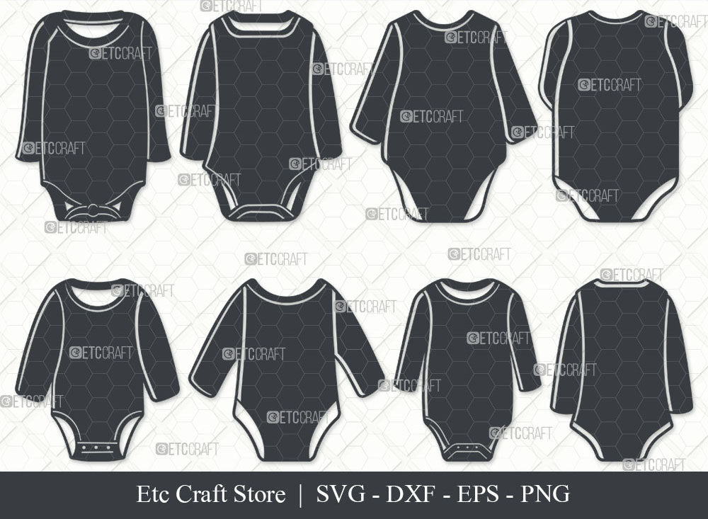 Baby Bodysuit SVG, Romper Suit Silhouette, Infant Onesie Svg, Baby ...