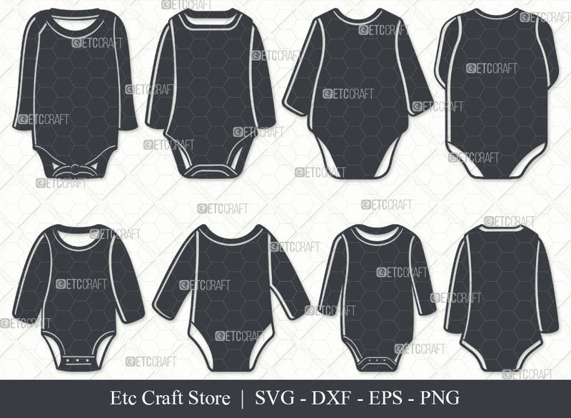 Baby Bodysuit SVG, Romper Suit Silhouette, Infant Onesie Svg, Baby ...