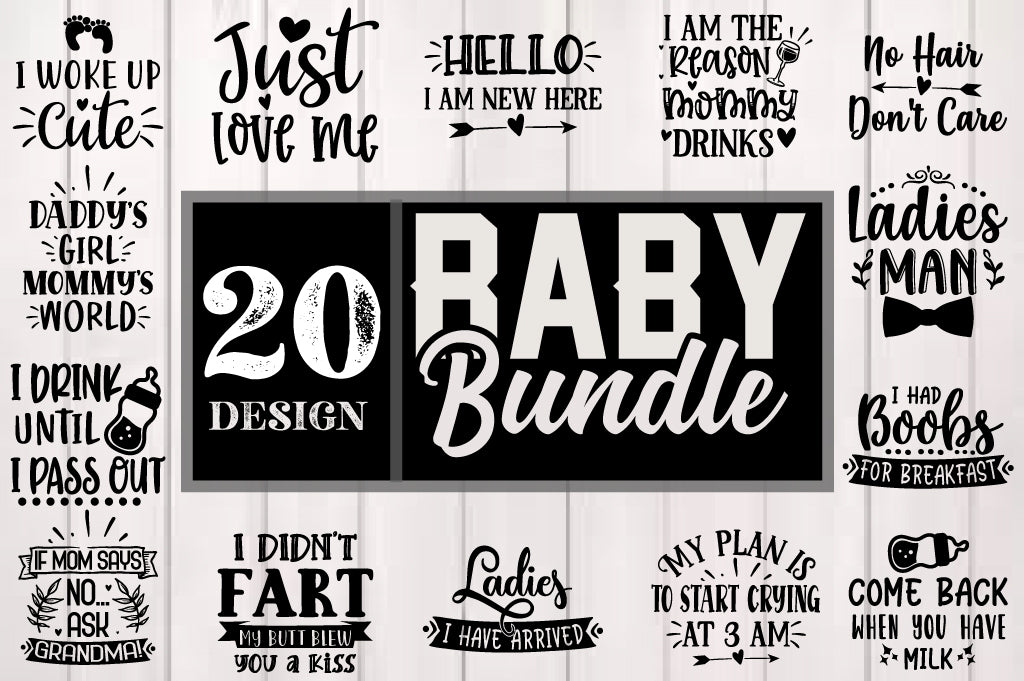 Baby Bundle, Baby Quotes Bundle - So Fontsy