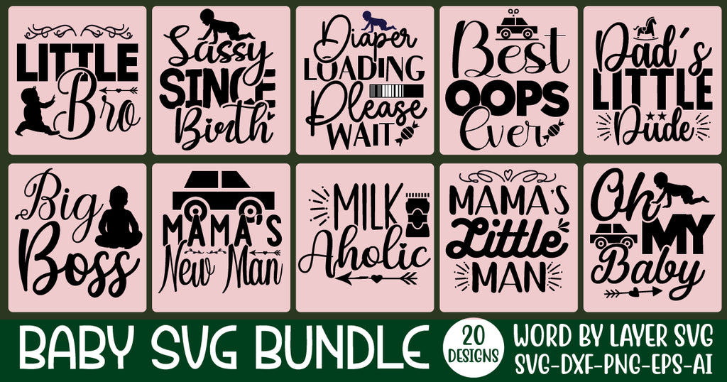 Baby Bundle SVG Cool Baby Svg Newborn Svg Bundle Funny Baby SVG Baby ...