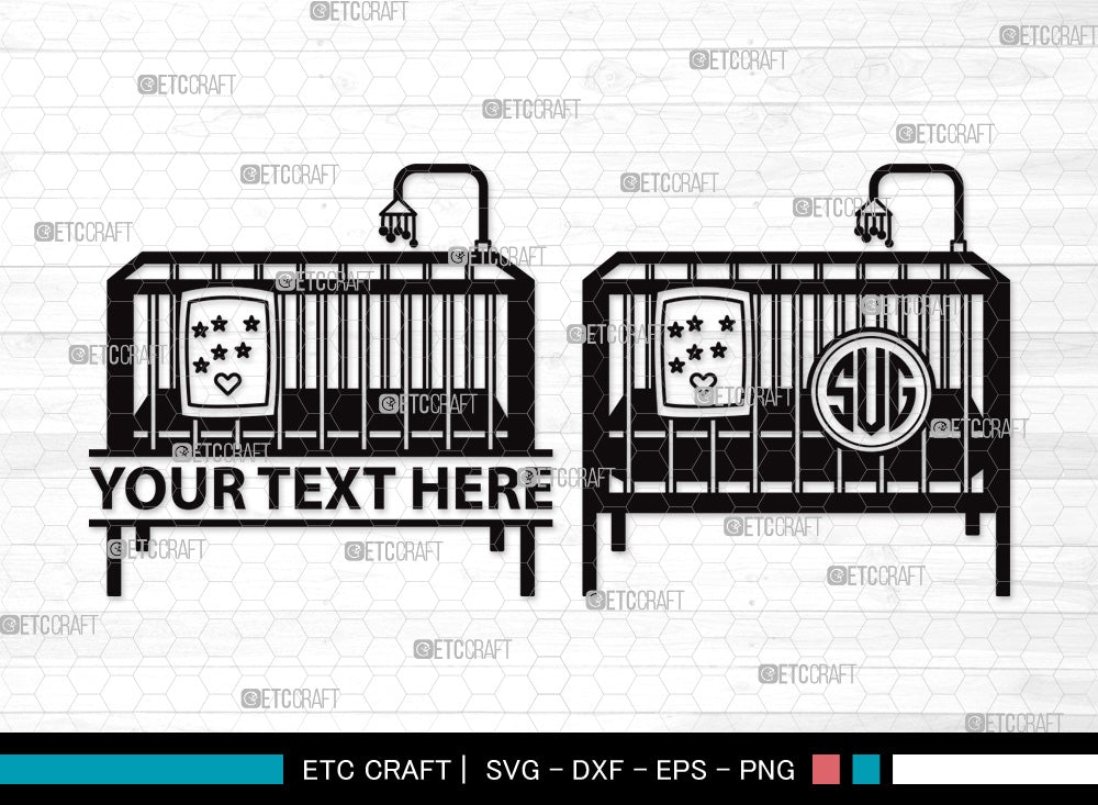 Baby Crib Monogram SVG | Baby Crib Svg | Baby Svg | Child Svg | Baby ...