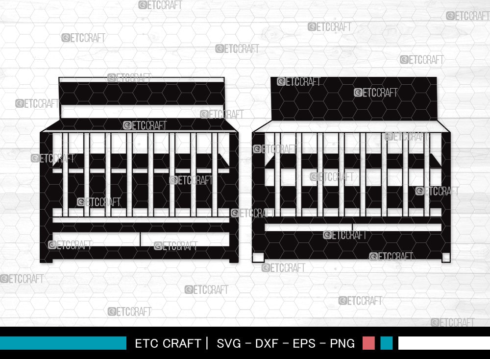 Baby Crib Silhouette SVG Cut File | Baby Crib Svg | Baby Svg | Child ...