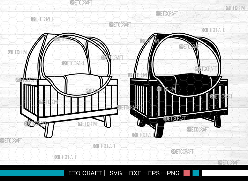 Baby Crib SVG, Child Bedroom Svg, Baby Room Svg, Baby Crib Bassinet Svg ...