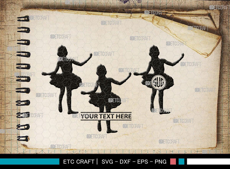 Baby Dance Monogram, Baby Dance Silhouette, Baby Dance SVG, Ballerina ...