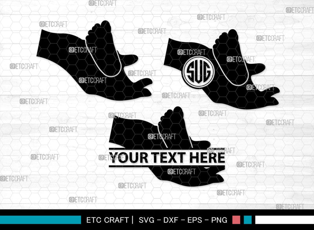 Baby Feet Monogram, Baby Feet Silhouette, Baby Feet SVG, Baby Foot ...