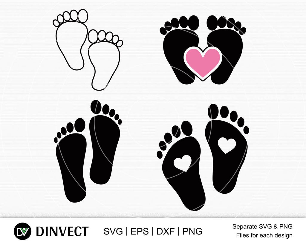 Baby feet SVG, Baby Feet Bundle Svg, Baby footprint svg, Baby foot ...