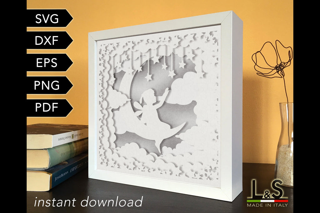 Baby Girl Shadow Box Svg | 3D Light Box Template - So Fontsy