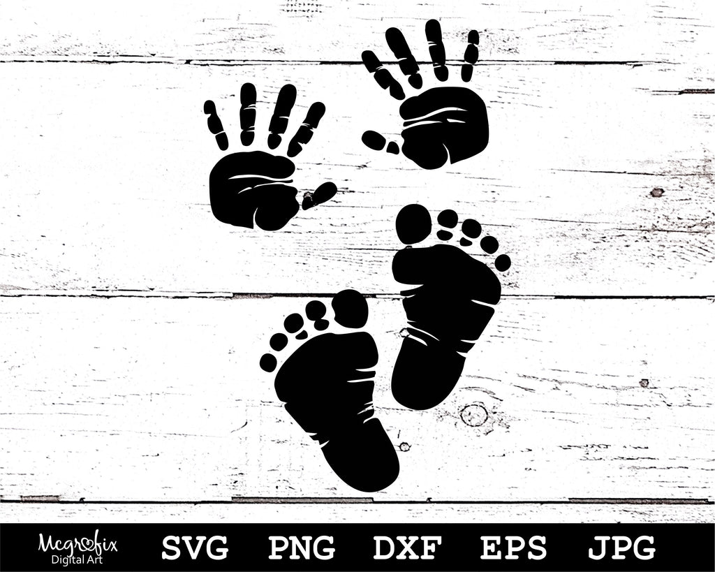 Baby Hand And Footprint SVG | Baby Prints SVG | Baby Handprint SVG ...