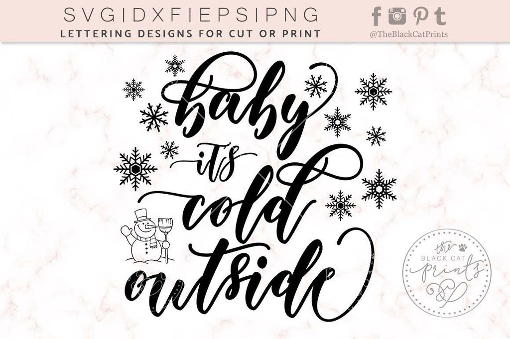 Baby it's cold outside | Winter cut file - So Fontsy