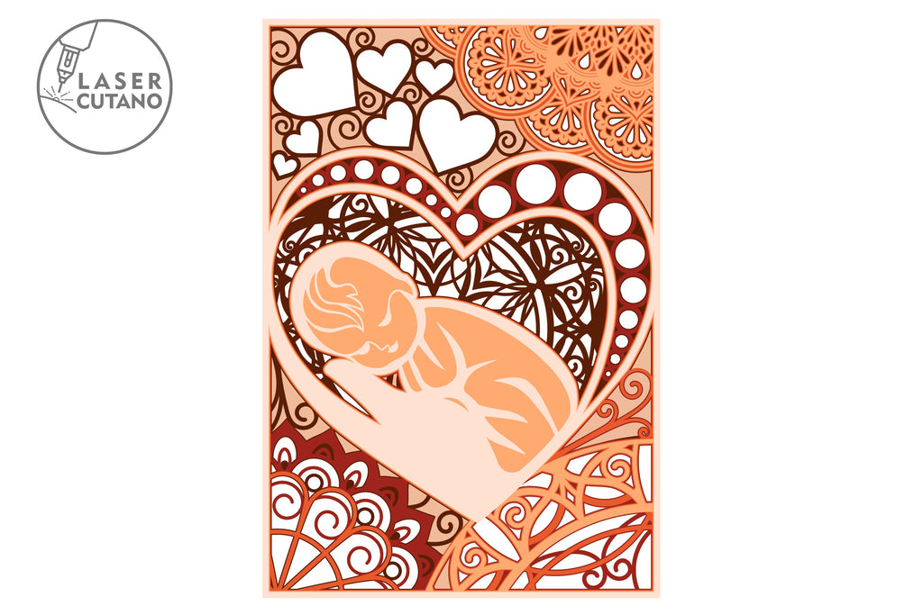 BABY Laser Cut Template, Children Panel, Layered SVG, Kids, Multilayer ...