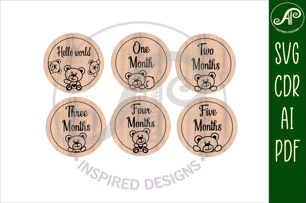 Baby monthly milestone discs SVG Bundle - So Fontsy