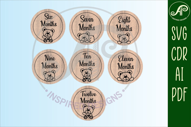 Baby monthly milestone discs SVG Bundle - So Fontsy