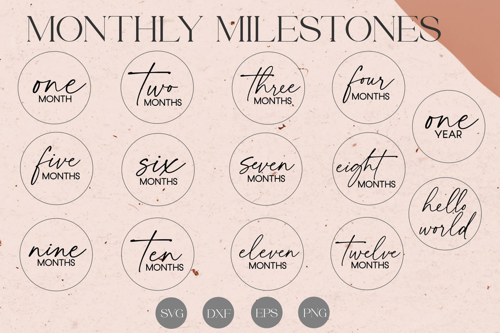 Baby Monthly Milestone Svg Bundle , Baby Milestone Discs SVG - So Fontsy