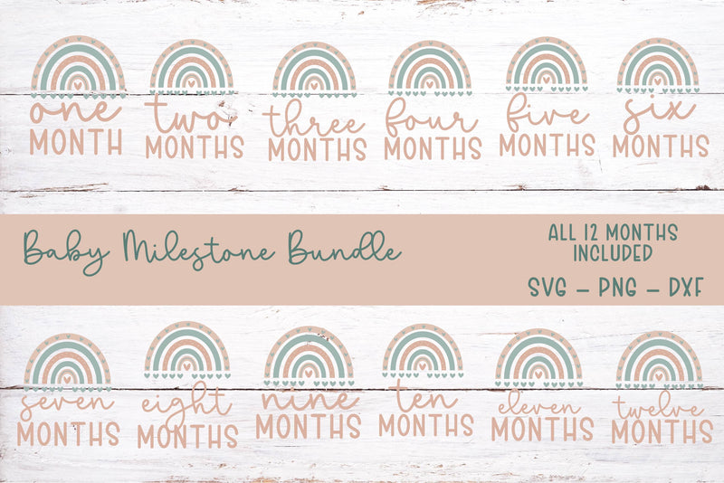 Baby Months SVG Bundle- Baby Milestone SVG Bundle - So Fontsy