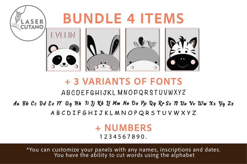 BABY NAME SIGN Bundle Multilayer Laser Cut Files, Mandala, Sign SVG, 3D ...